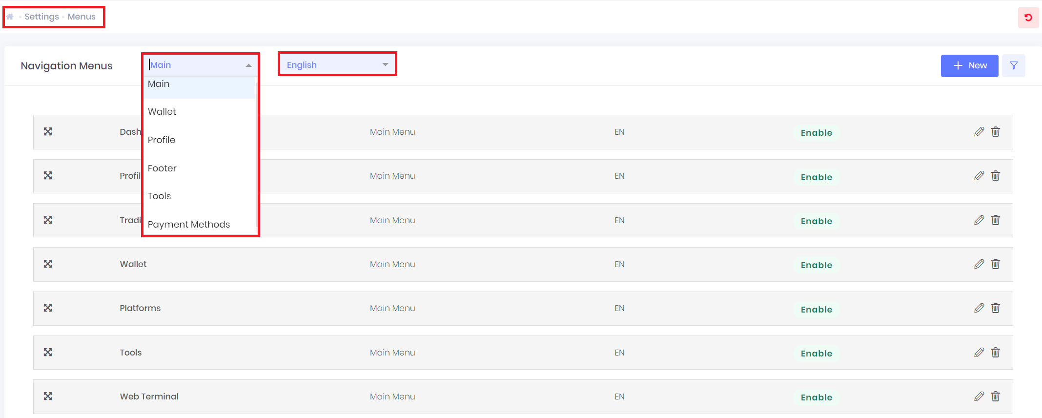Menus – IMPACT TECH LTD