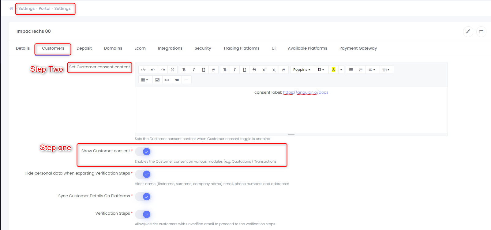 10072-How Add Add a Consent On The Checkout Page When Depositing With ...