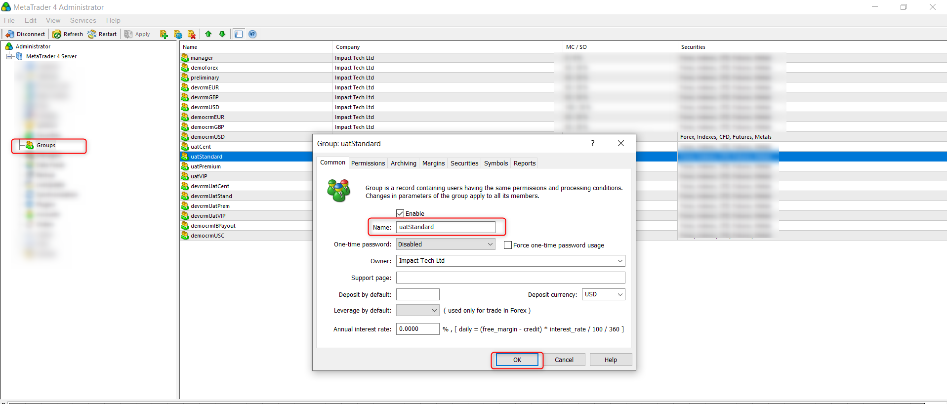 10081- How Add Symbols & Groups Through The MT4 Administrator – IMPACT ...